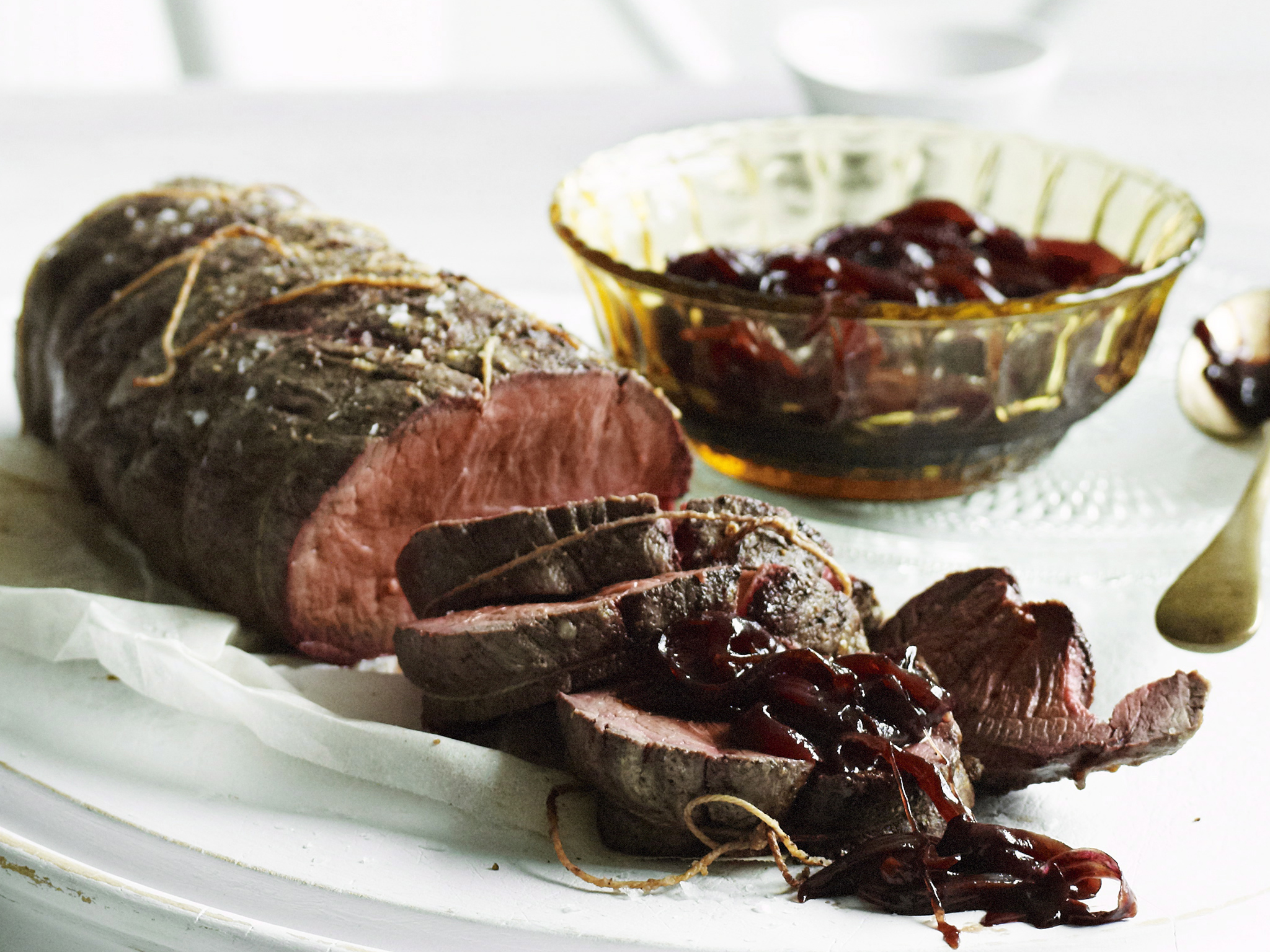 Rare roast fillet of beef with onion marmalade | Women's Weekly Food