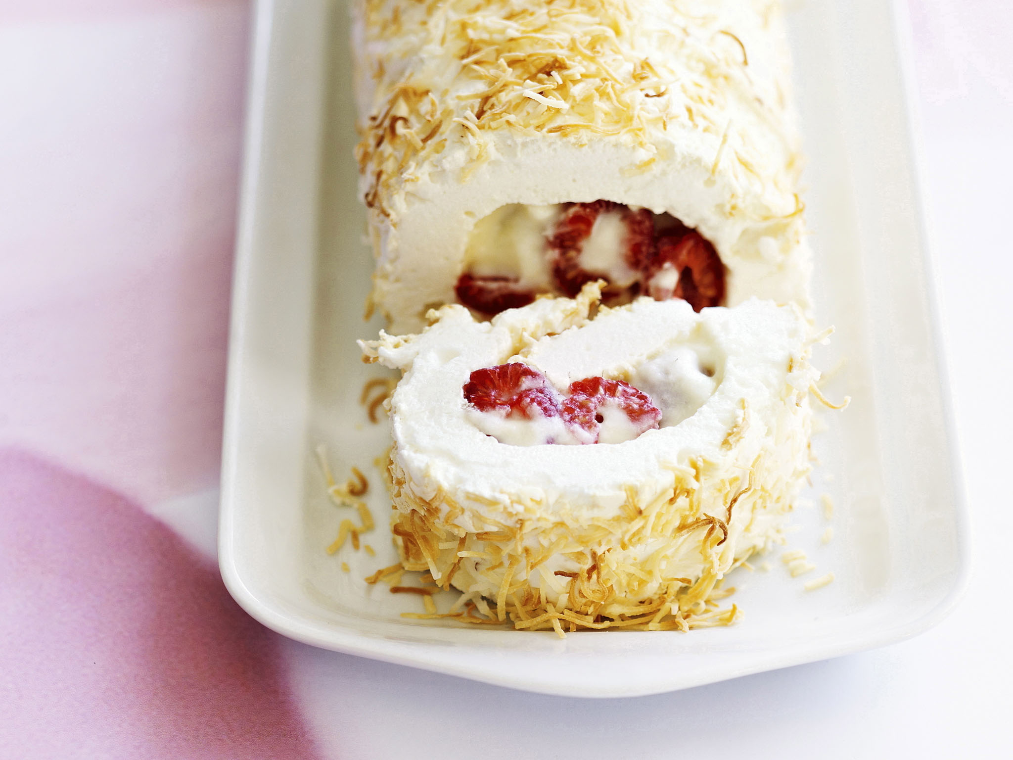 Coconut and raspberry roulade | Women's Weekly Food