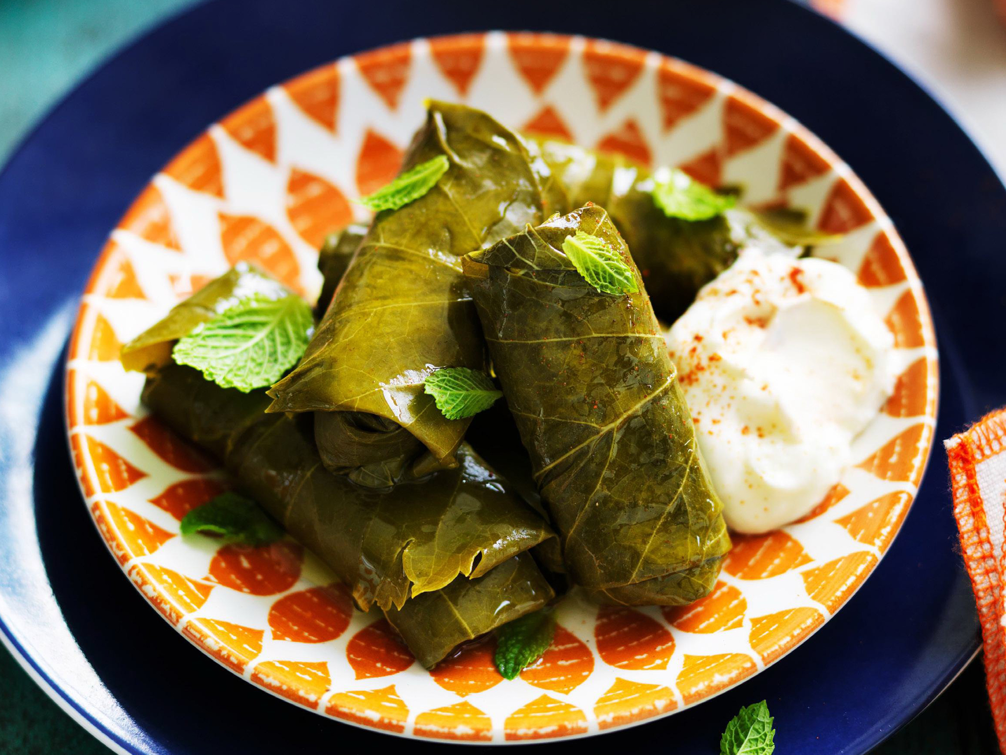 Brown rice and pine nut stuffed vine leaves | Women's Weekly Food