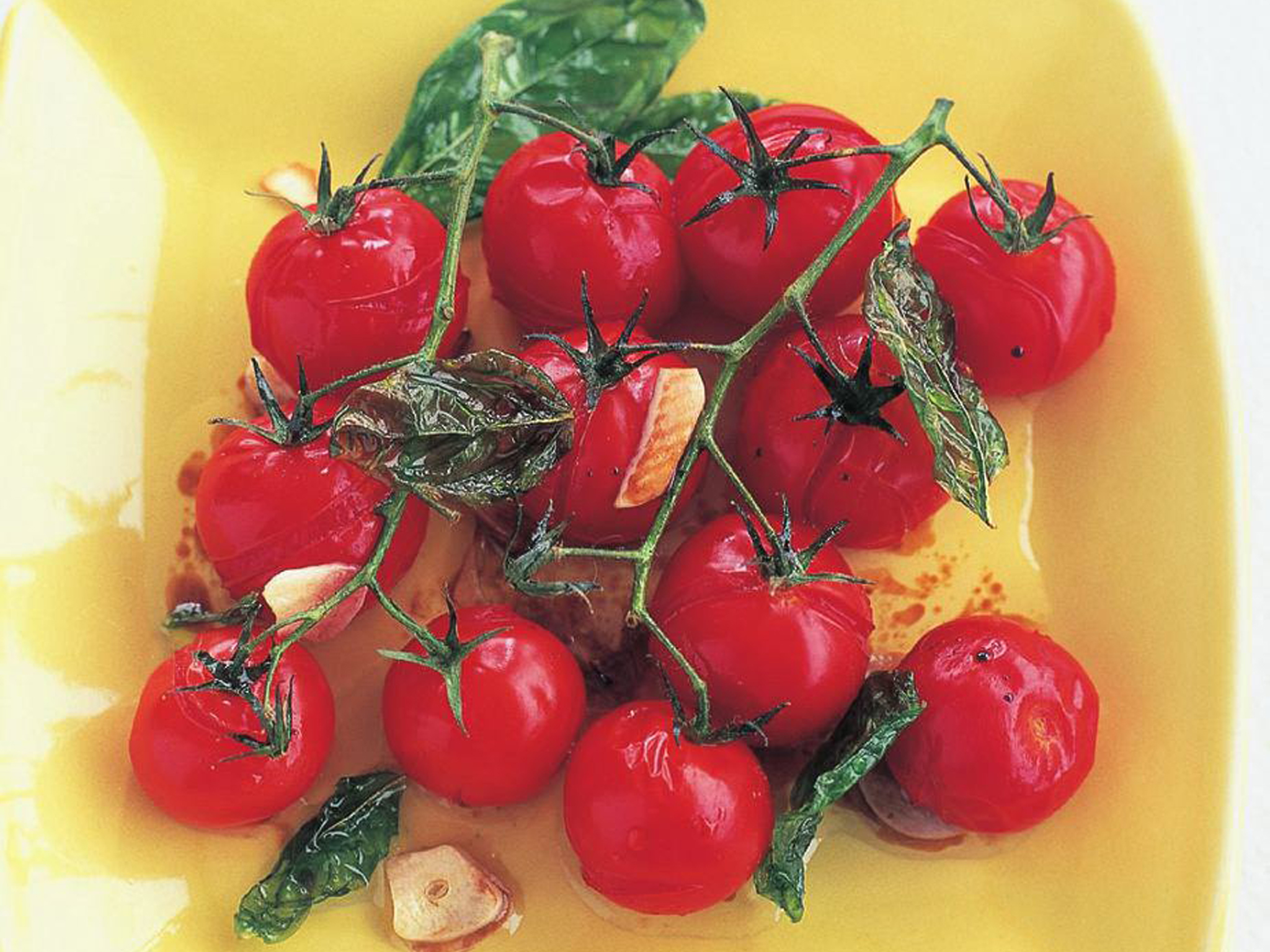 Roasted truss tomatoes with basil | Women's Weekly Food