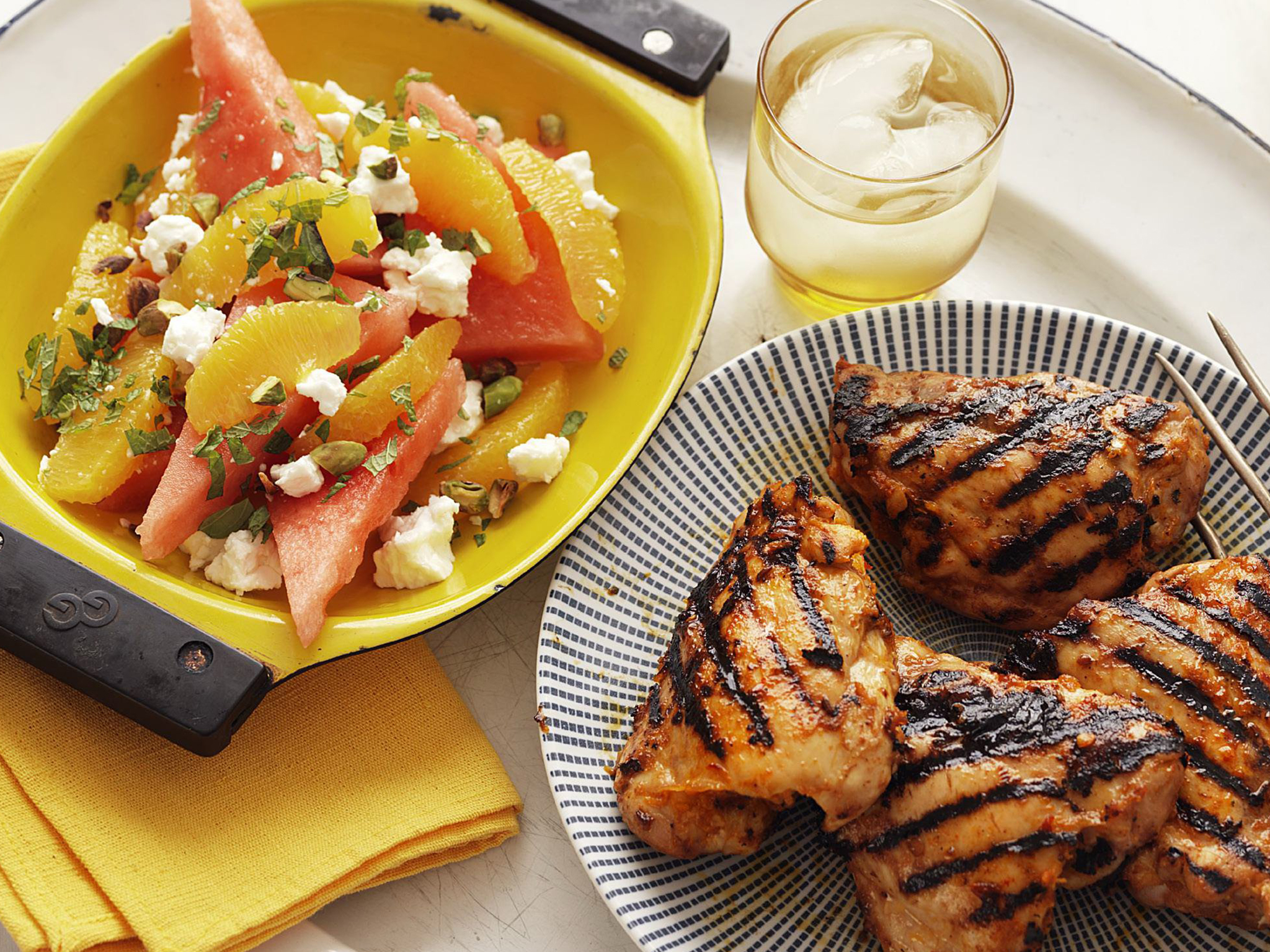 Spicy chicken with orange & watermelon salad | Women's Weekly Food