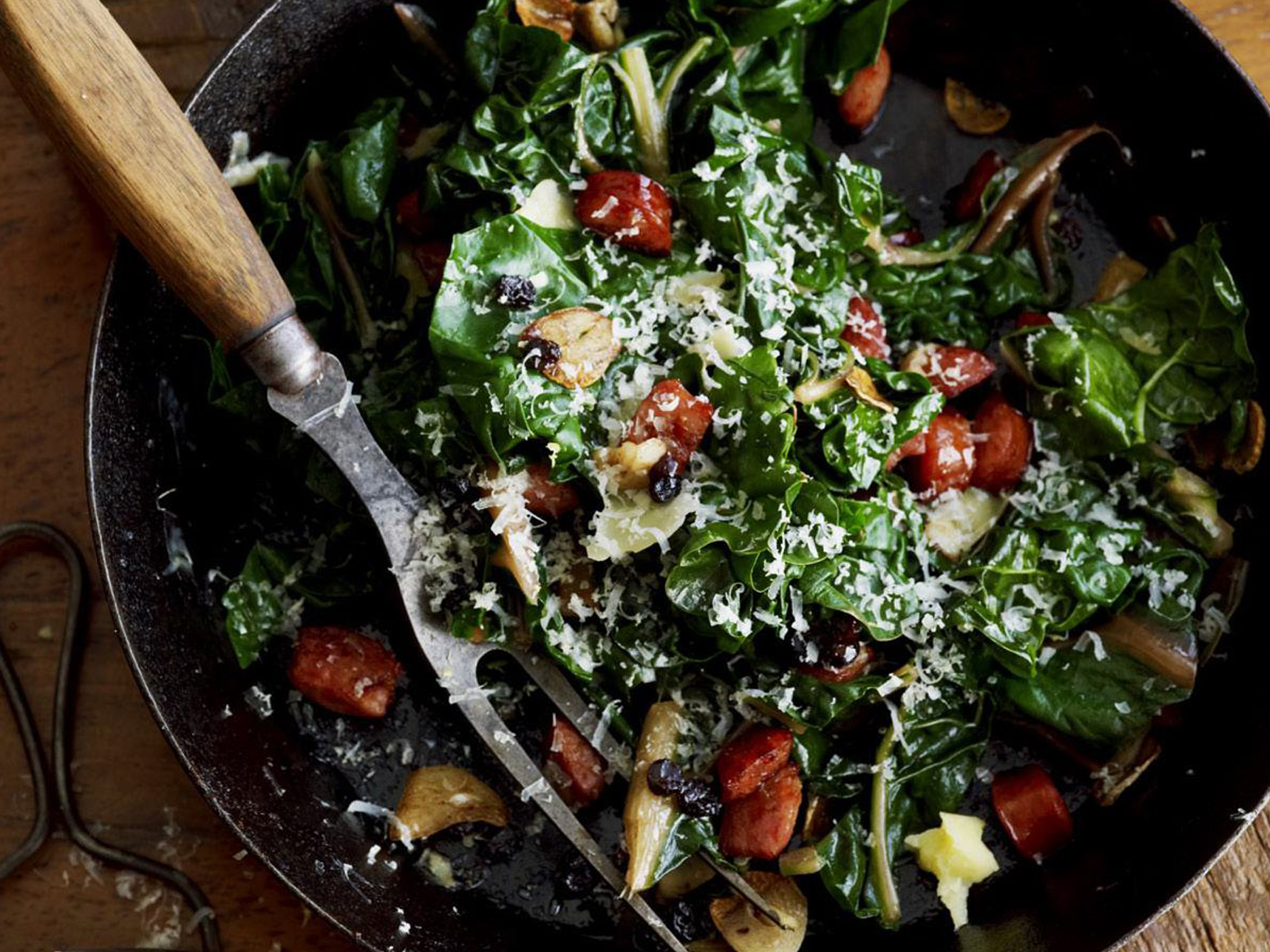 Wilted silverbeet with pepperoni | Women's Weekly Food