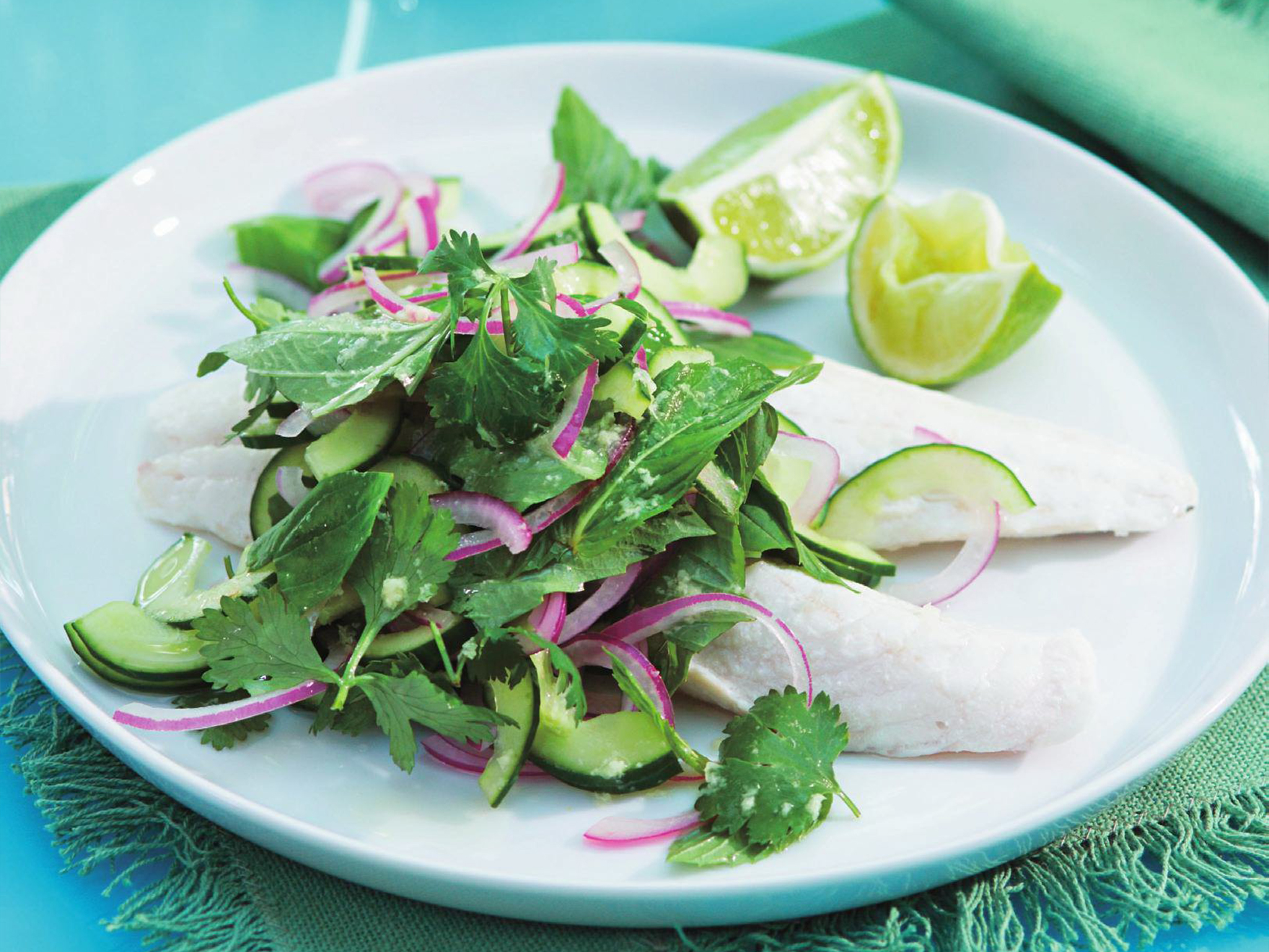 Poached flathead with herb salad | Women's Weekly Food