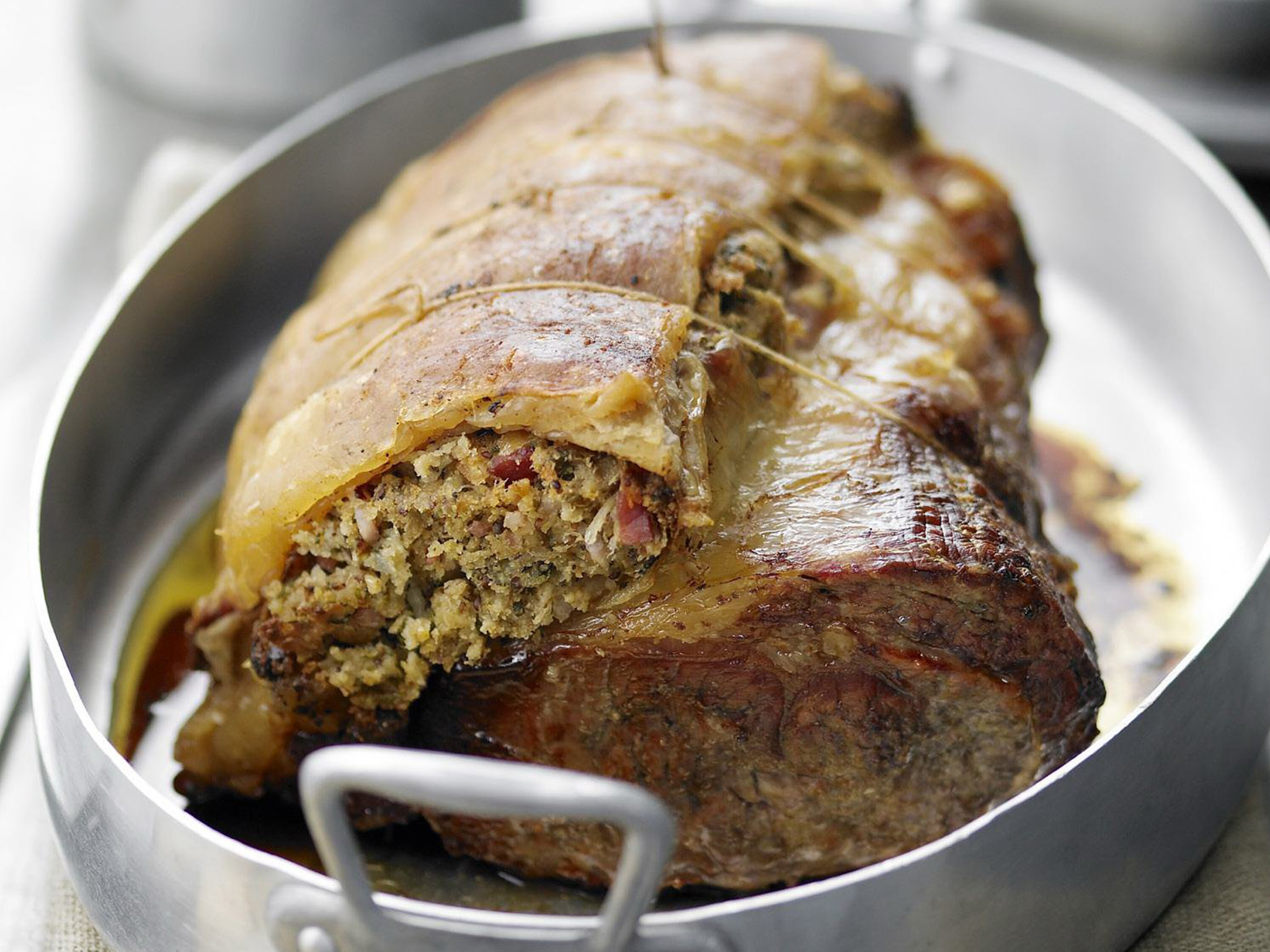 Cheese and herb-stuffed beef sirloin roast | Women's Weekly Food