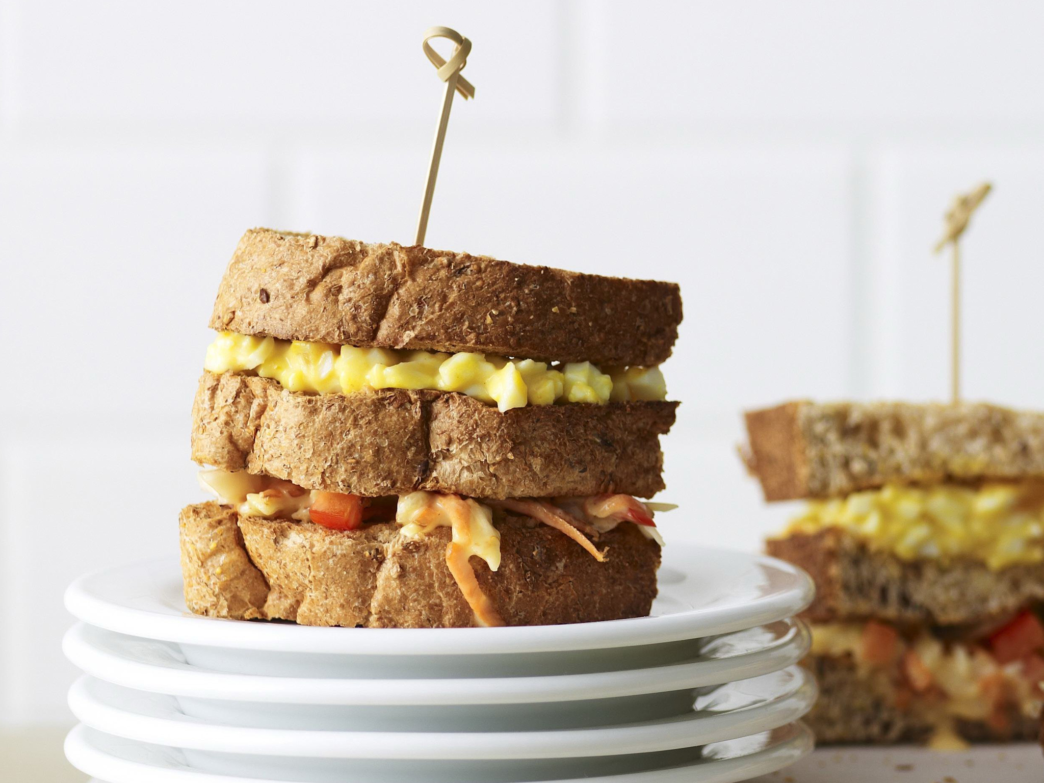 Egg and coleslaw double-decker sandwich | Women's Weekly Food