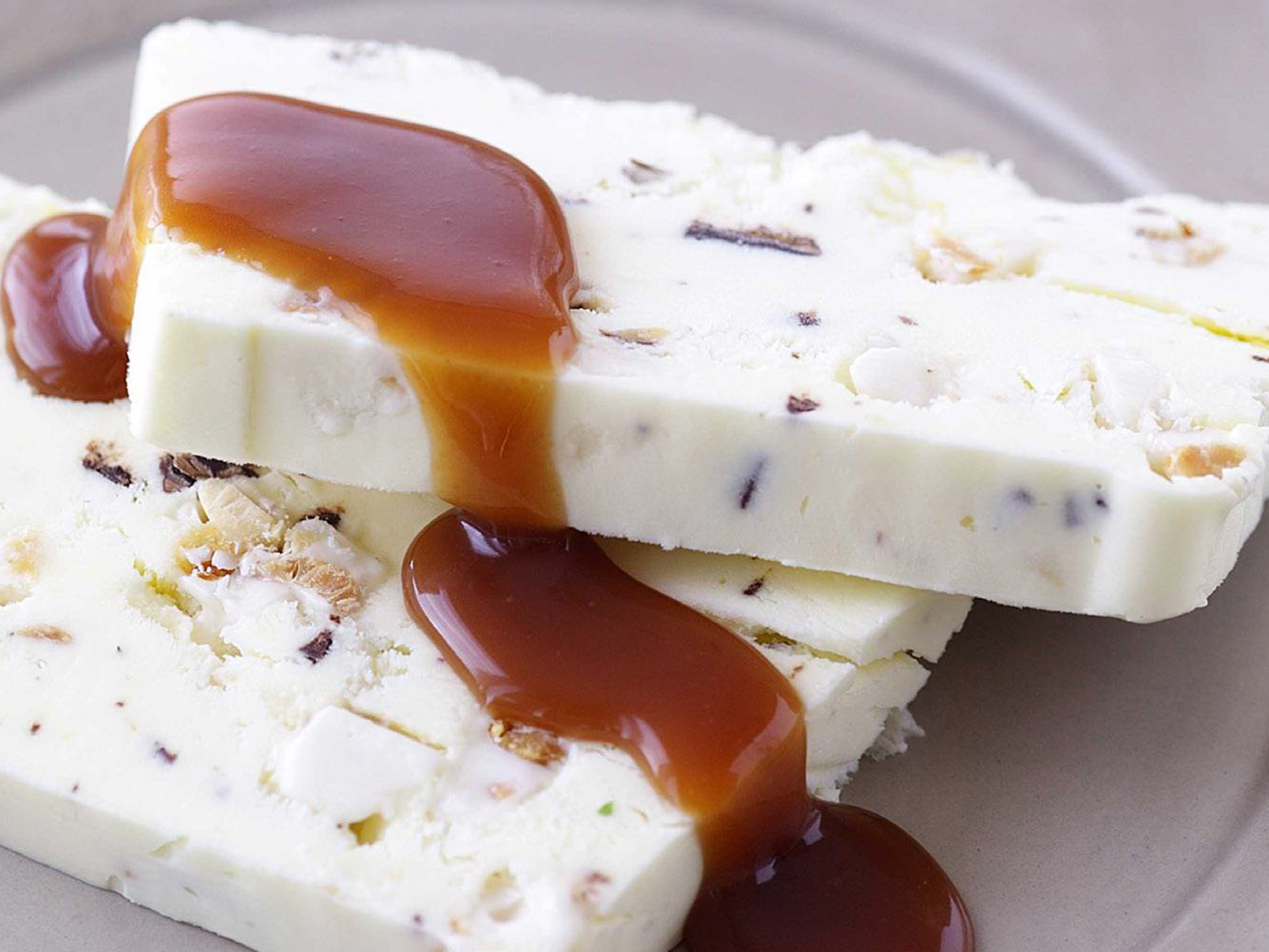 Choc-chip nougat frozen parfait with caramel sauce | Women's Weekly Food