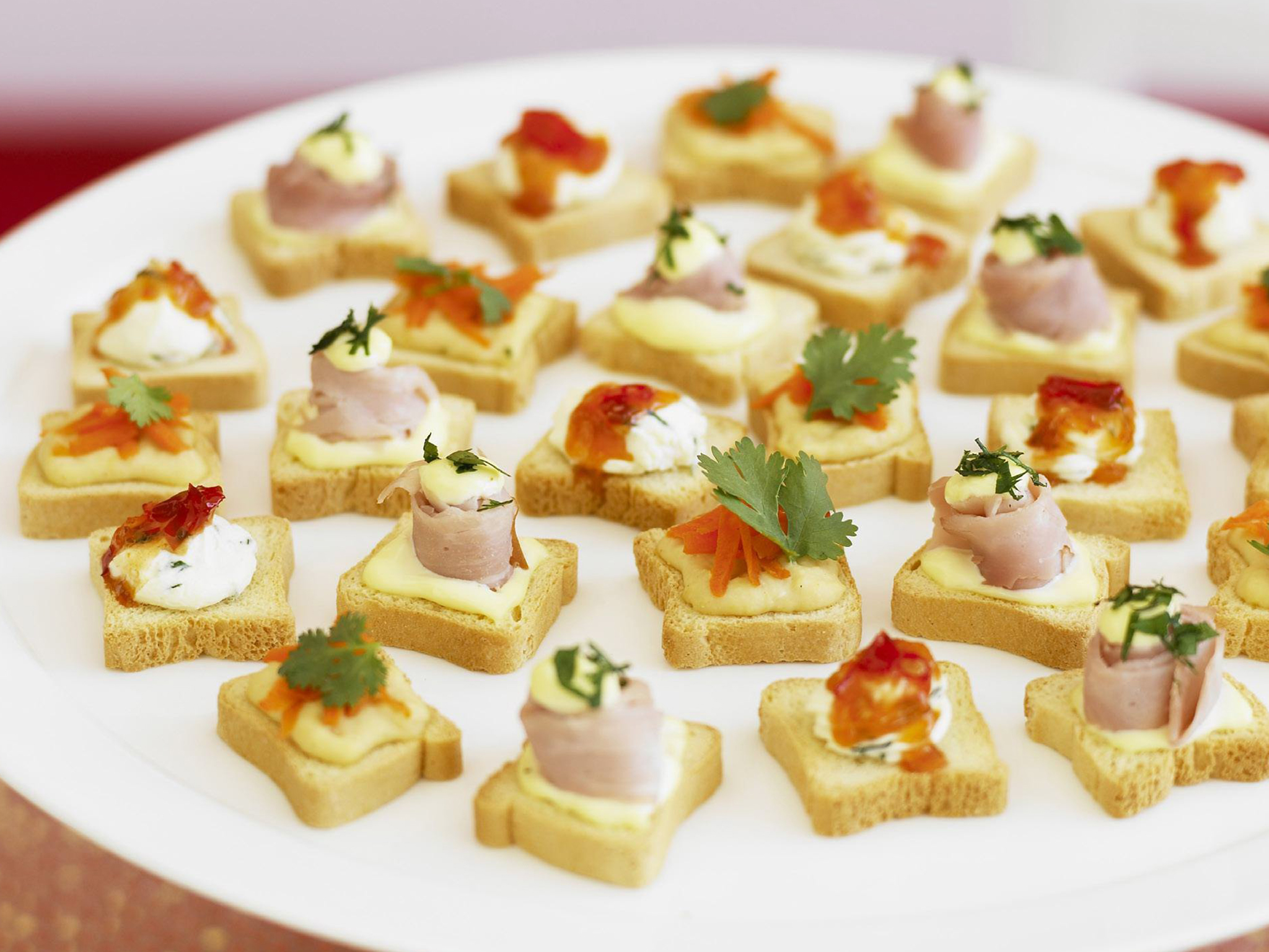 Canapés with three toppings | Women's Weekly Food