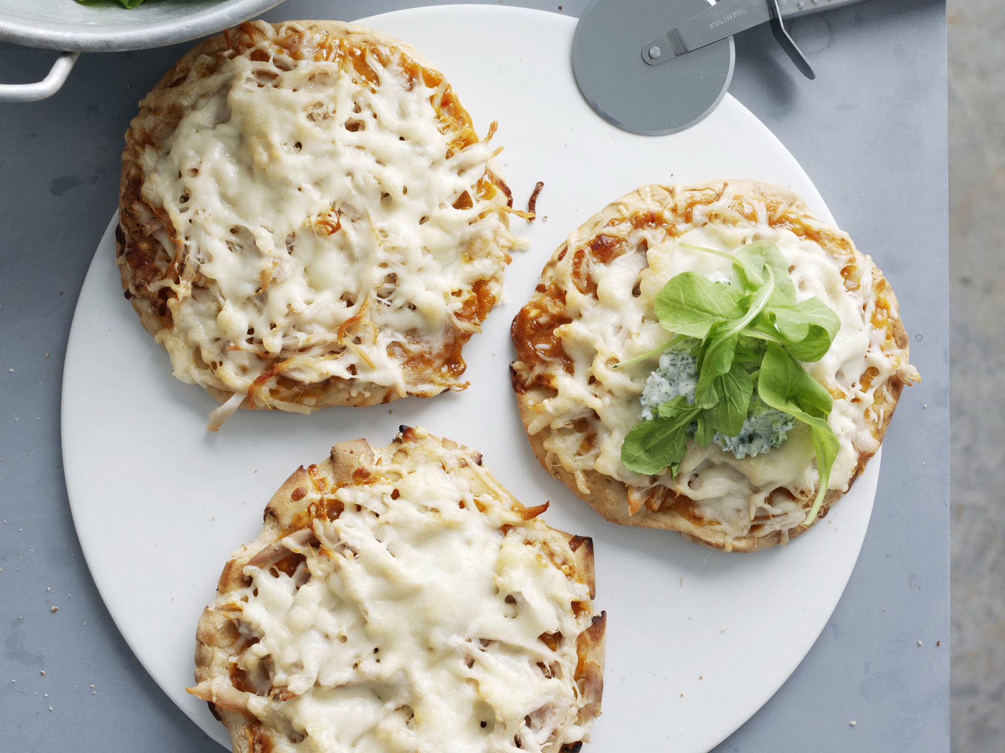 Satay pizza with rocket and raita | Women's Weekly Food