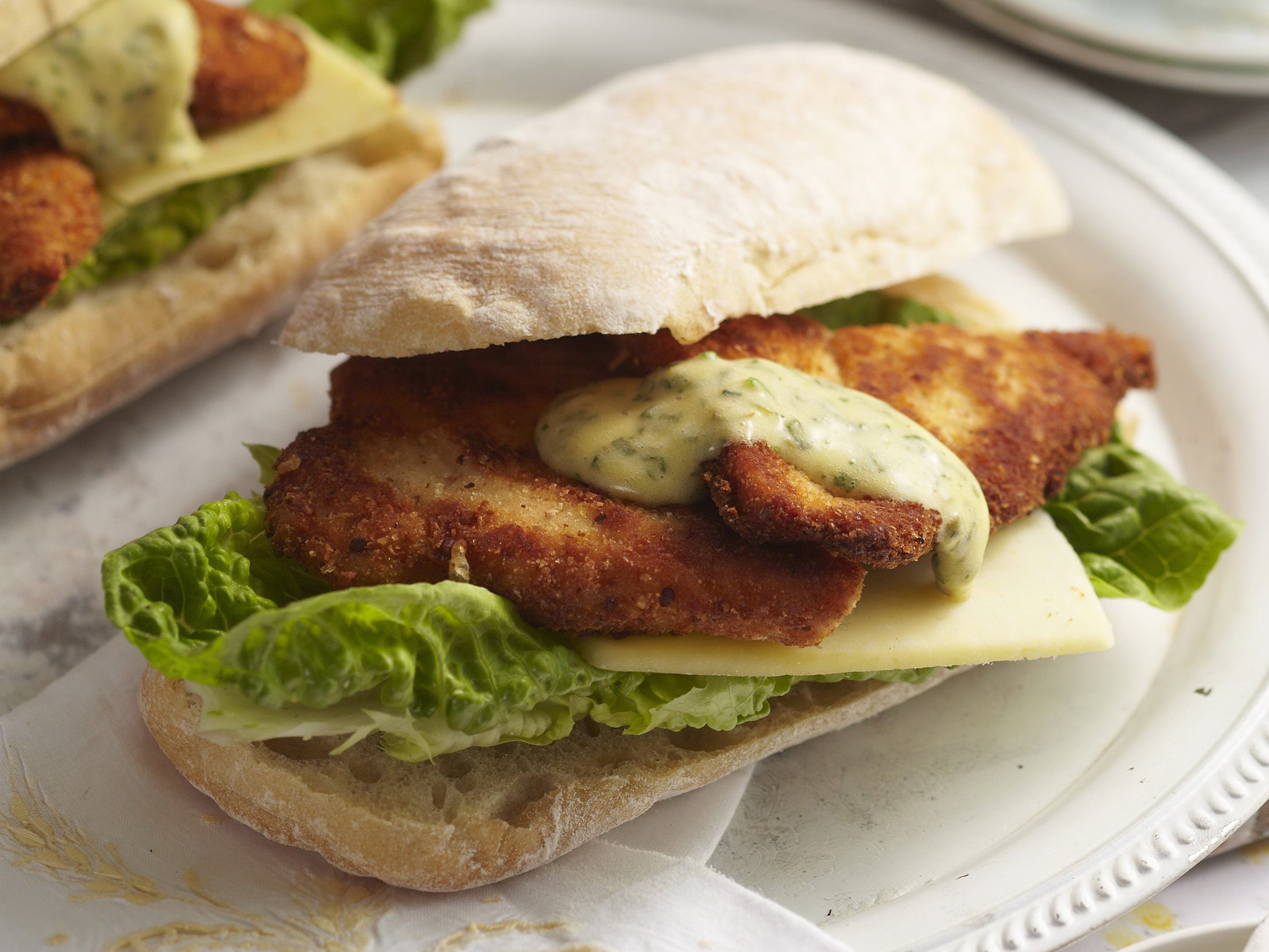 Chicken schnitzel rolls with herb mayonnaise | Women's Weekly Food