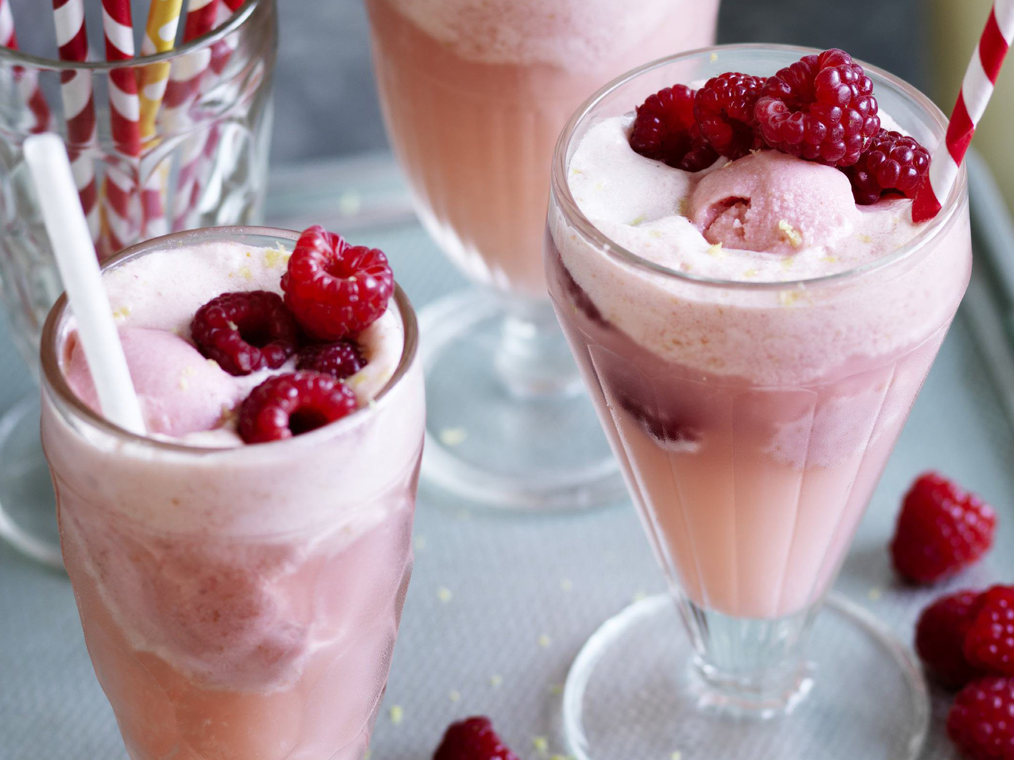 Orange raspberry sherbet float | Women's Weekly Food