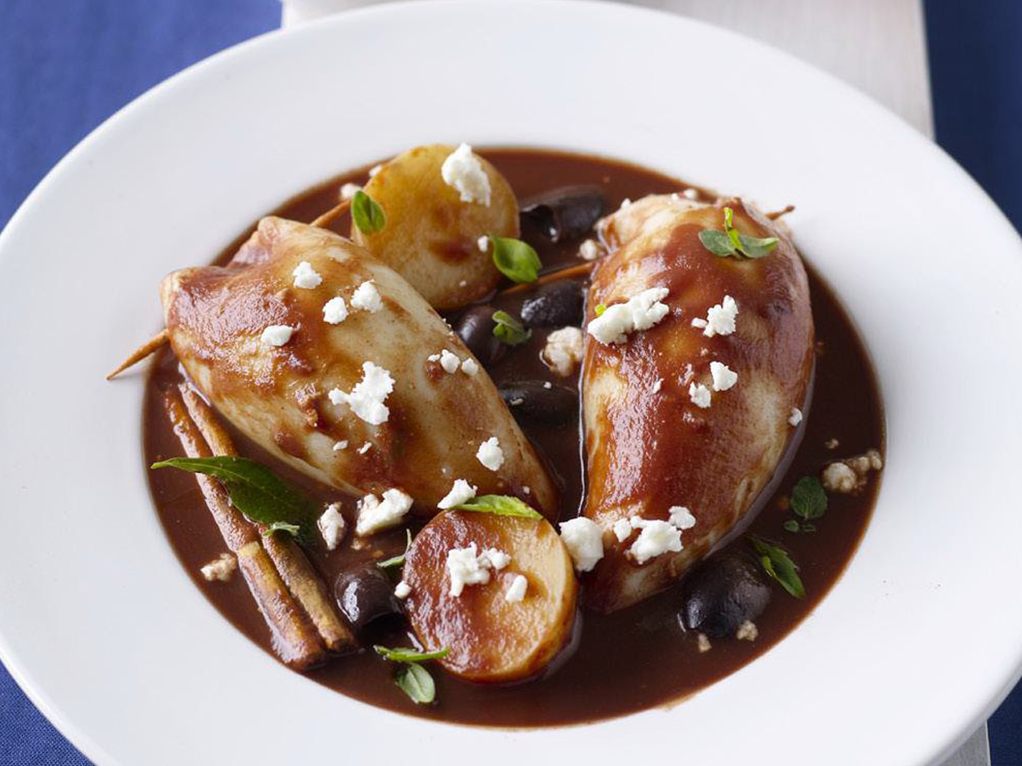Lemon-scented cheese-filled squid | Women's Weekly Food