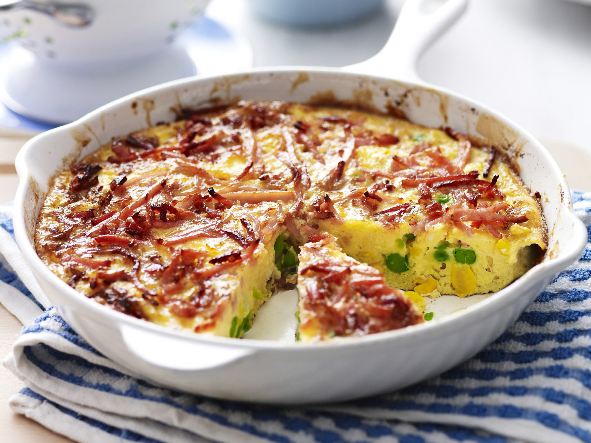 Bacon, pea and corn frittata | Women's Weekly Food