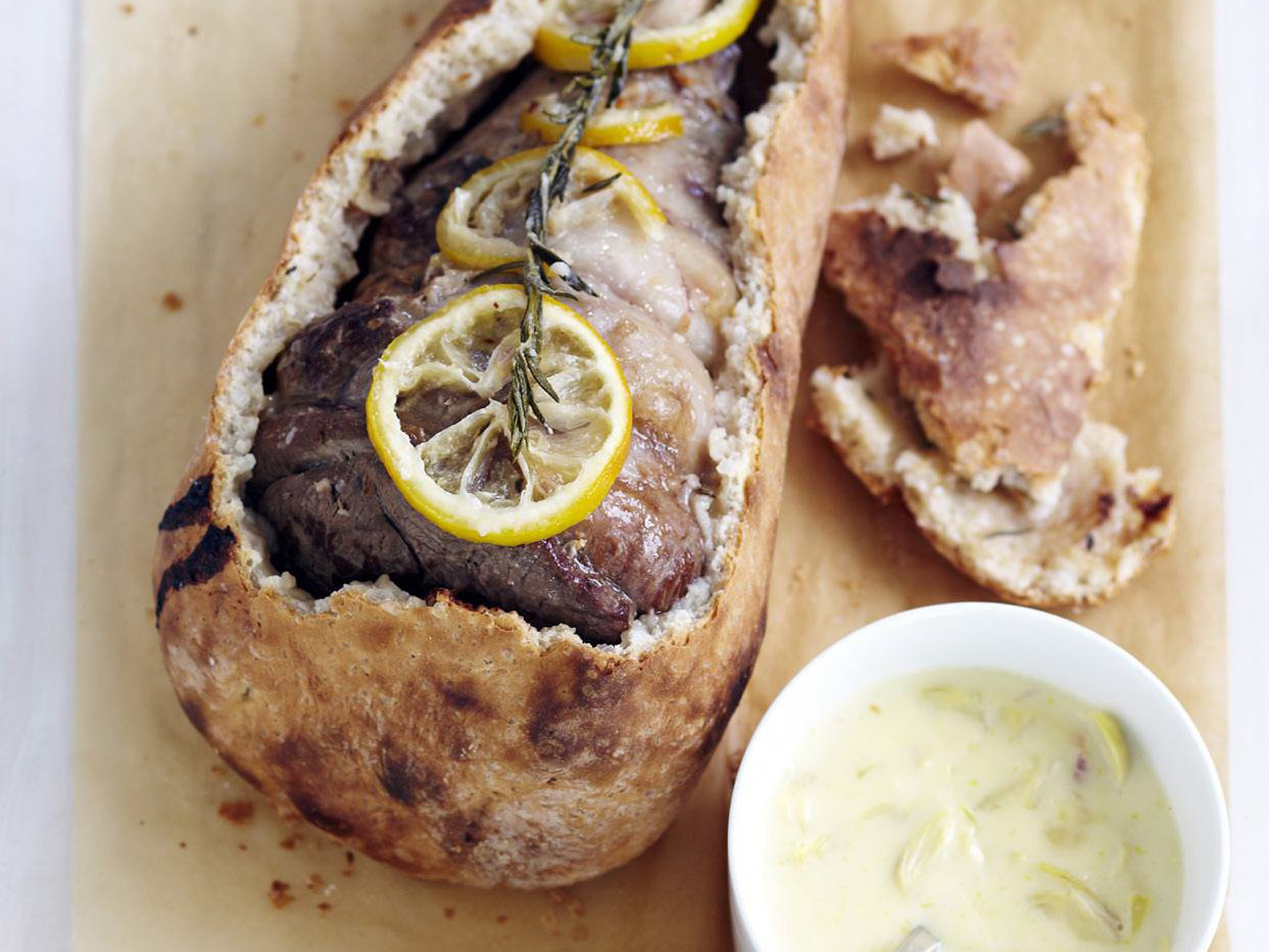 Salt-baked lamb with lemon and artichoke sauce | Women's Weekly Food