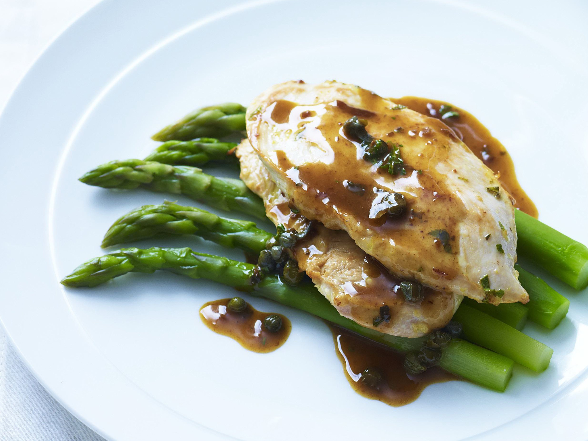 Palliard of chicken with asparagus and tarragon sauce | Women's Weekly Food