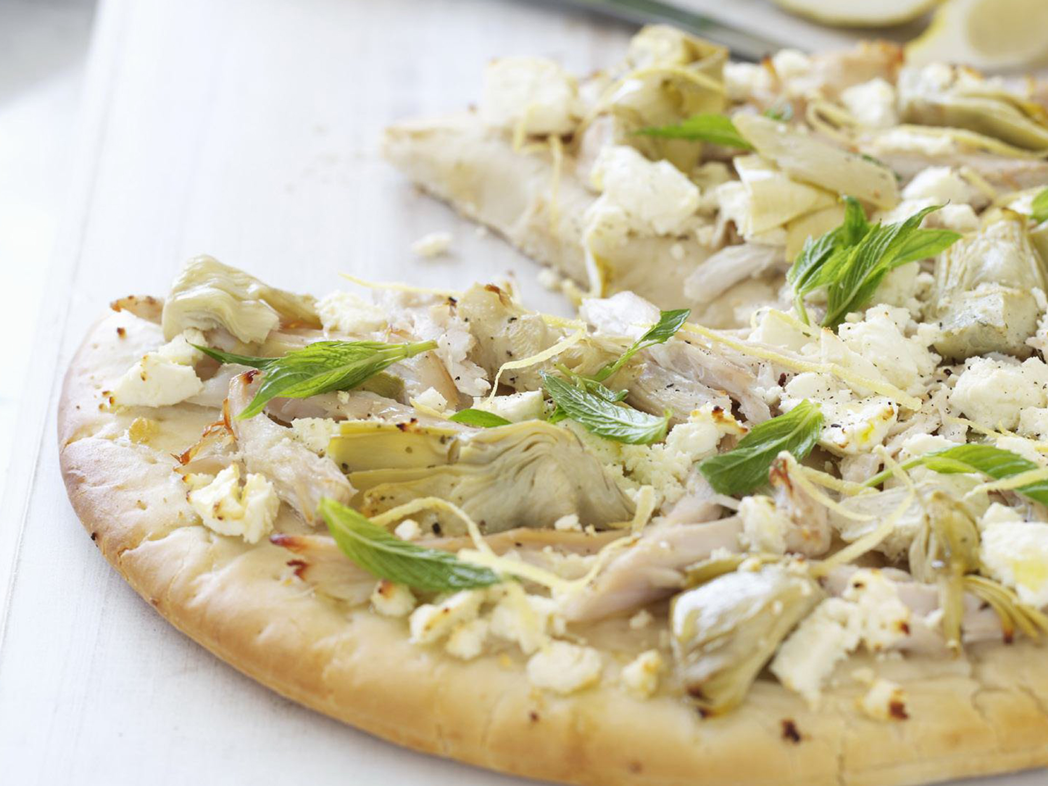 Chicken, artichoke and fetta pizza | Women's Weekly Food