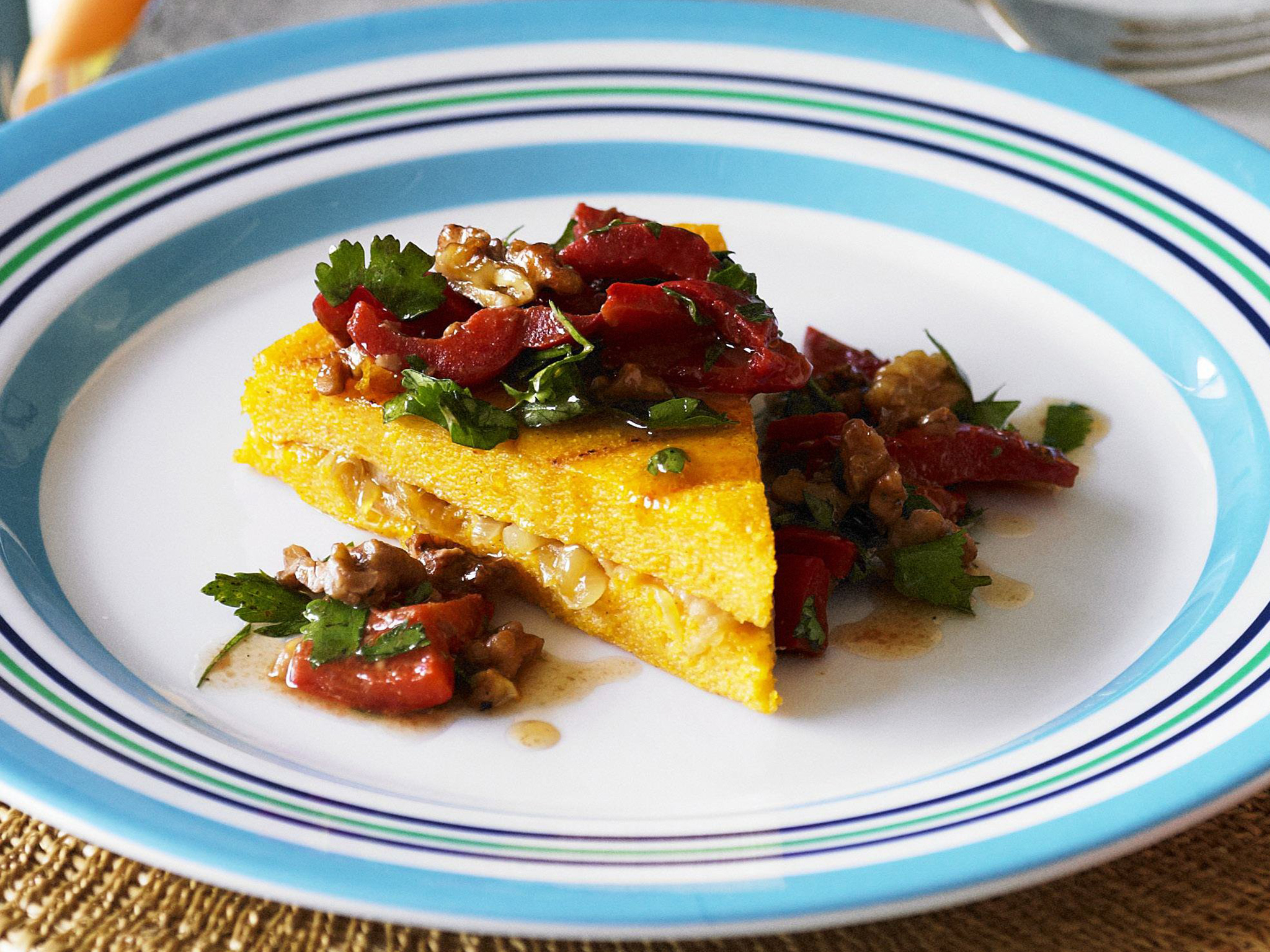 Parmesan polenta with walnut capsicum salsa | Women's Weekly Food