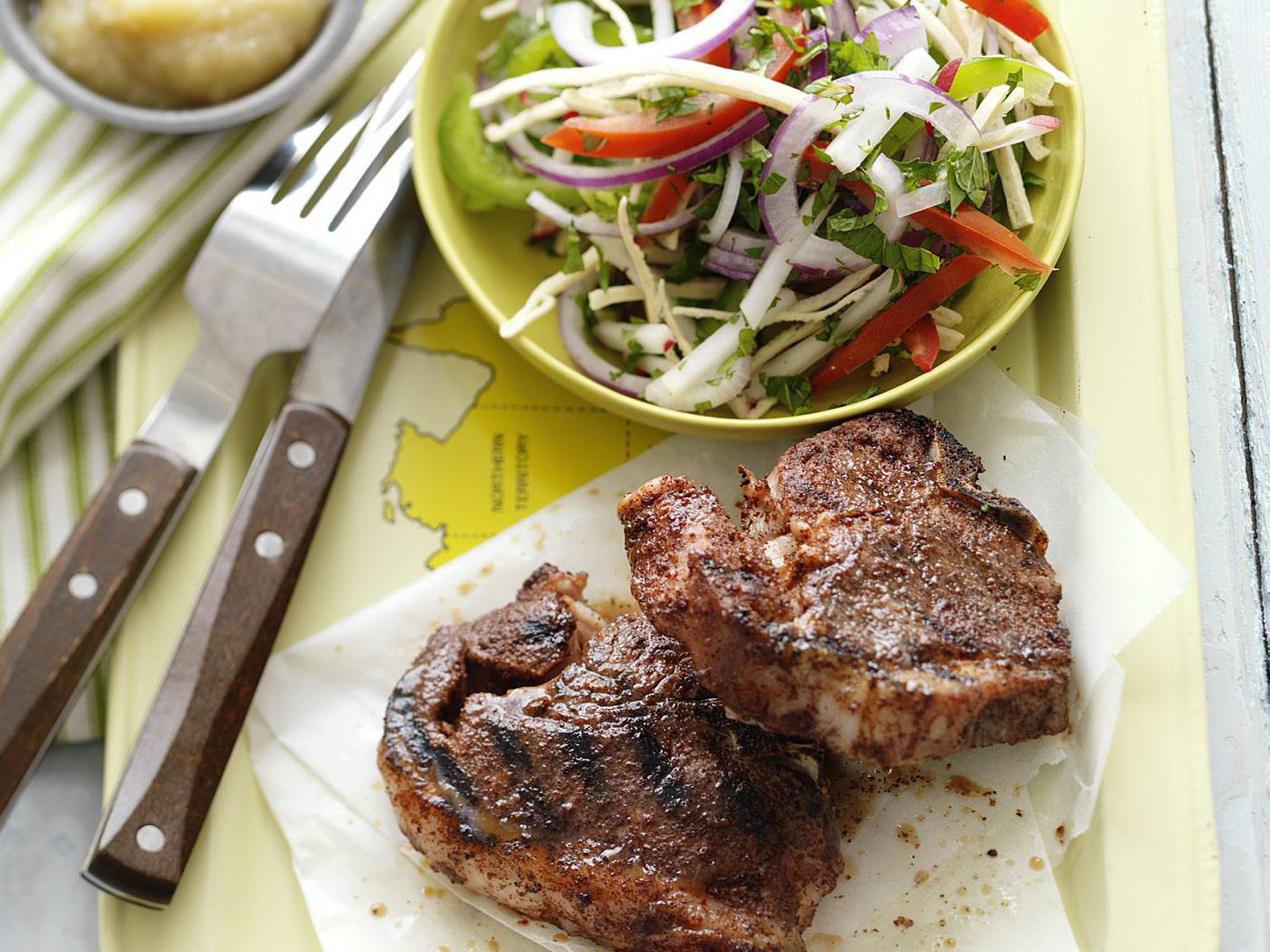 Sumac lamb with eggplant puree and fattoush | Women's Weekly Food