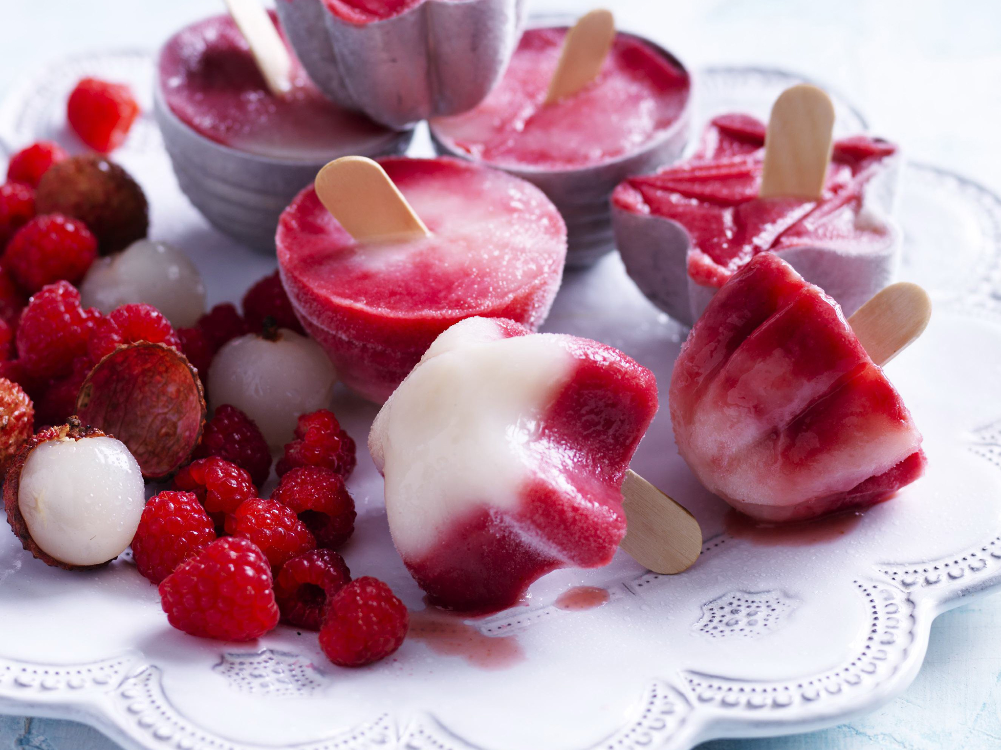 Raspberry, lime & lychee popsicles | Women's Weekly Food