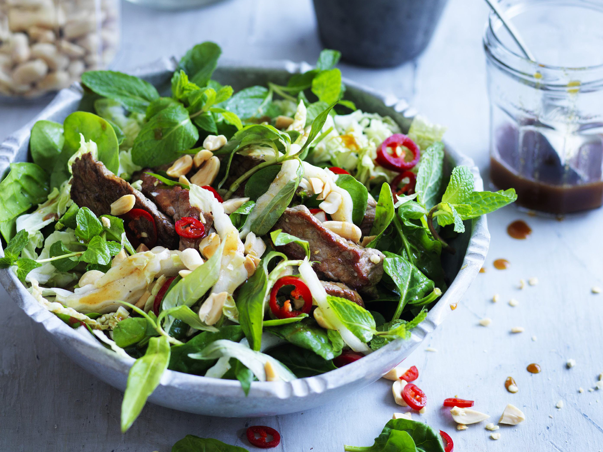 Wombok and herb salad with beef and tamarind dressing | Women's Weekly Food