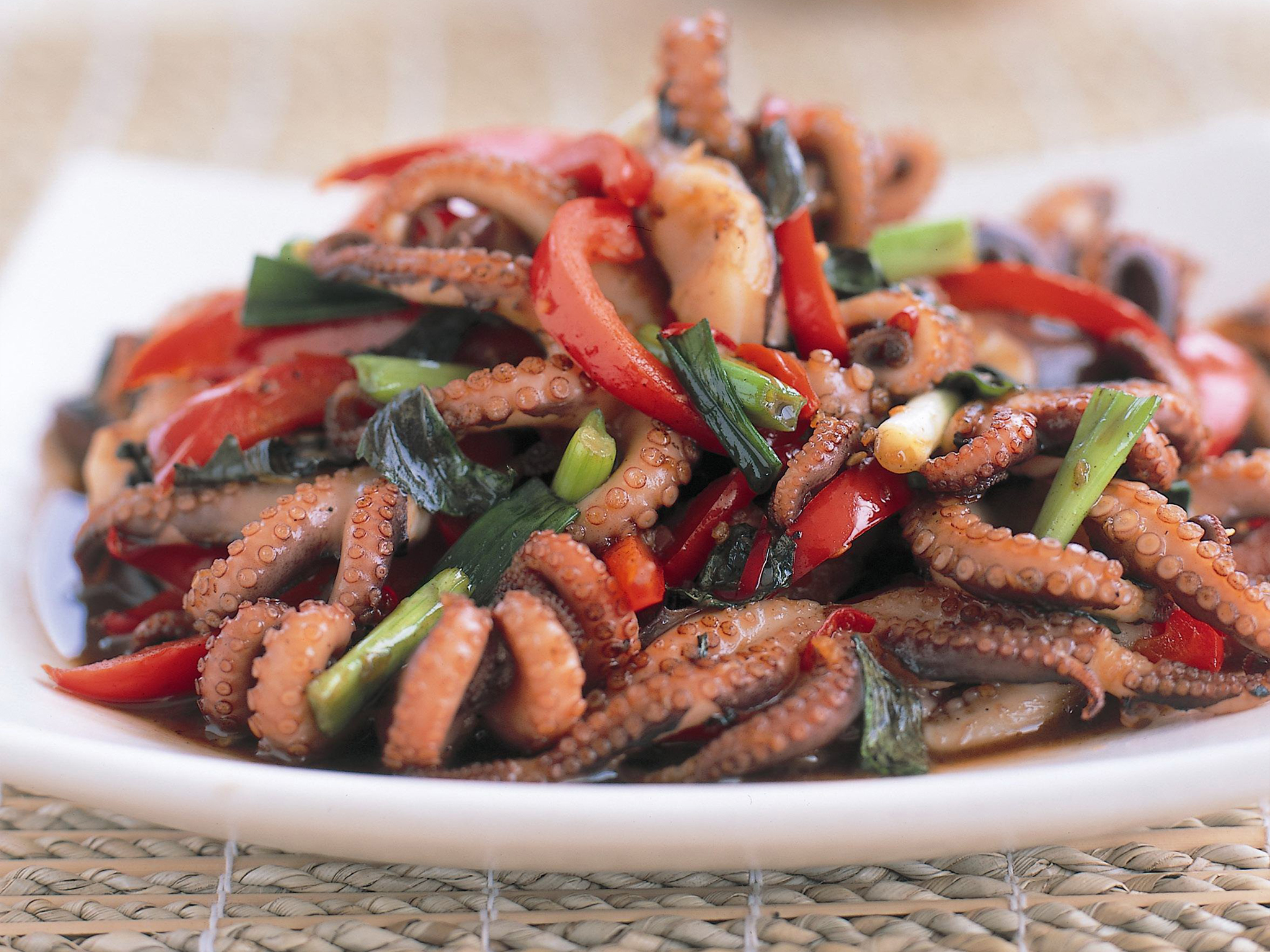 Stir-fried octopus with thai basil | Women's Weekly Food