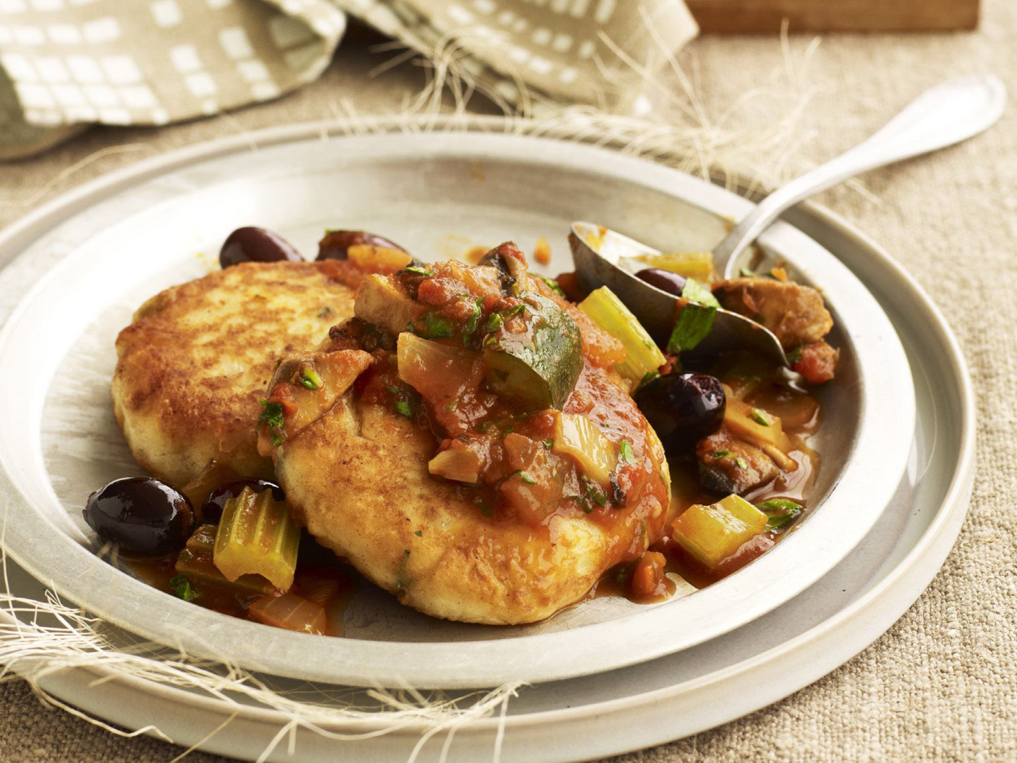 Potato patties with vegetable ragoût | Women's Weekly Food