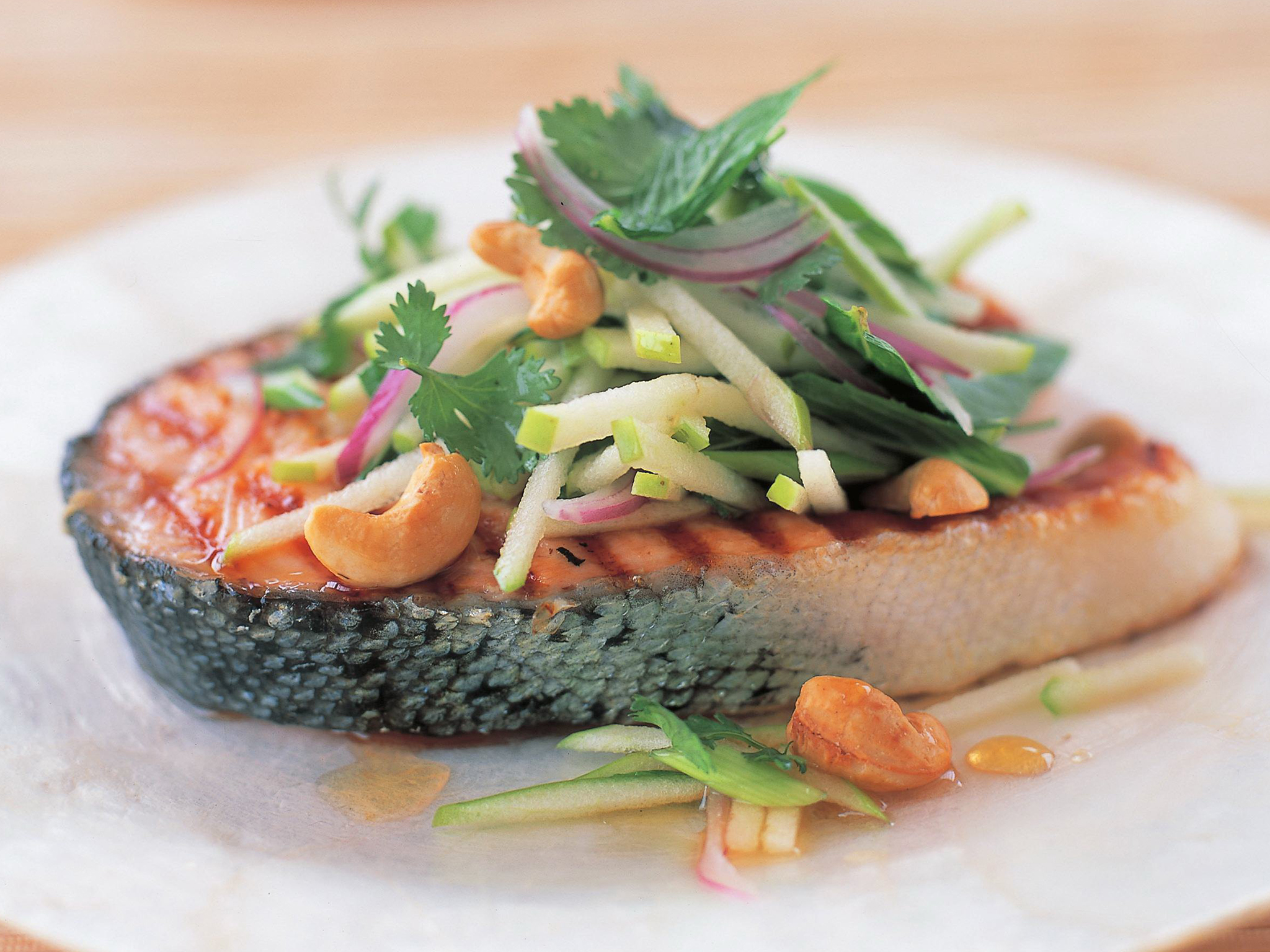 Salmon cutlets with green apple salad | Women's Weekly Food