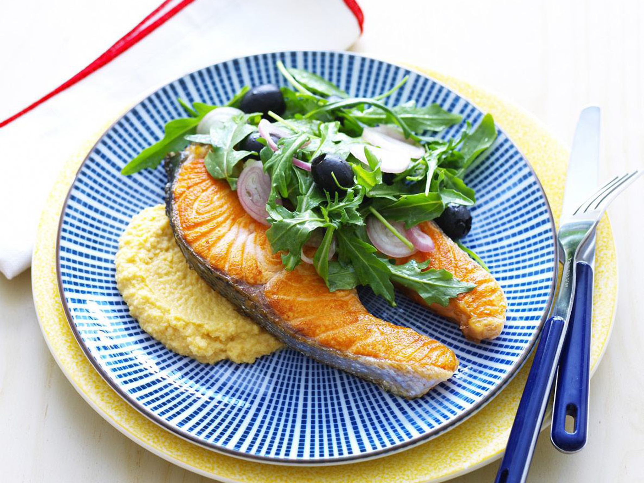 Salmon cutlets with lemon chickpea purée | Women's Weekly Food