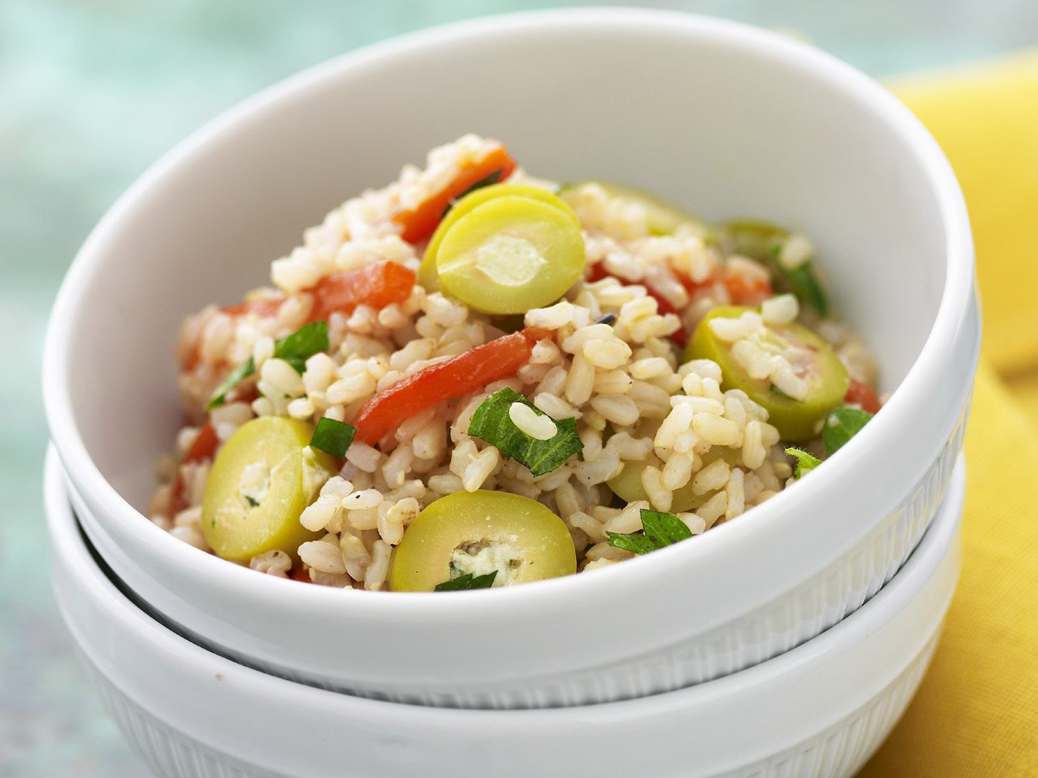 Olive and capsicum brown rice | Women's Weekly Food