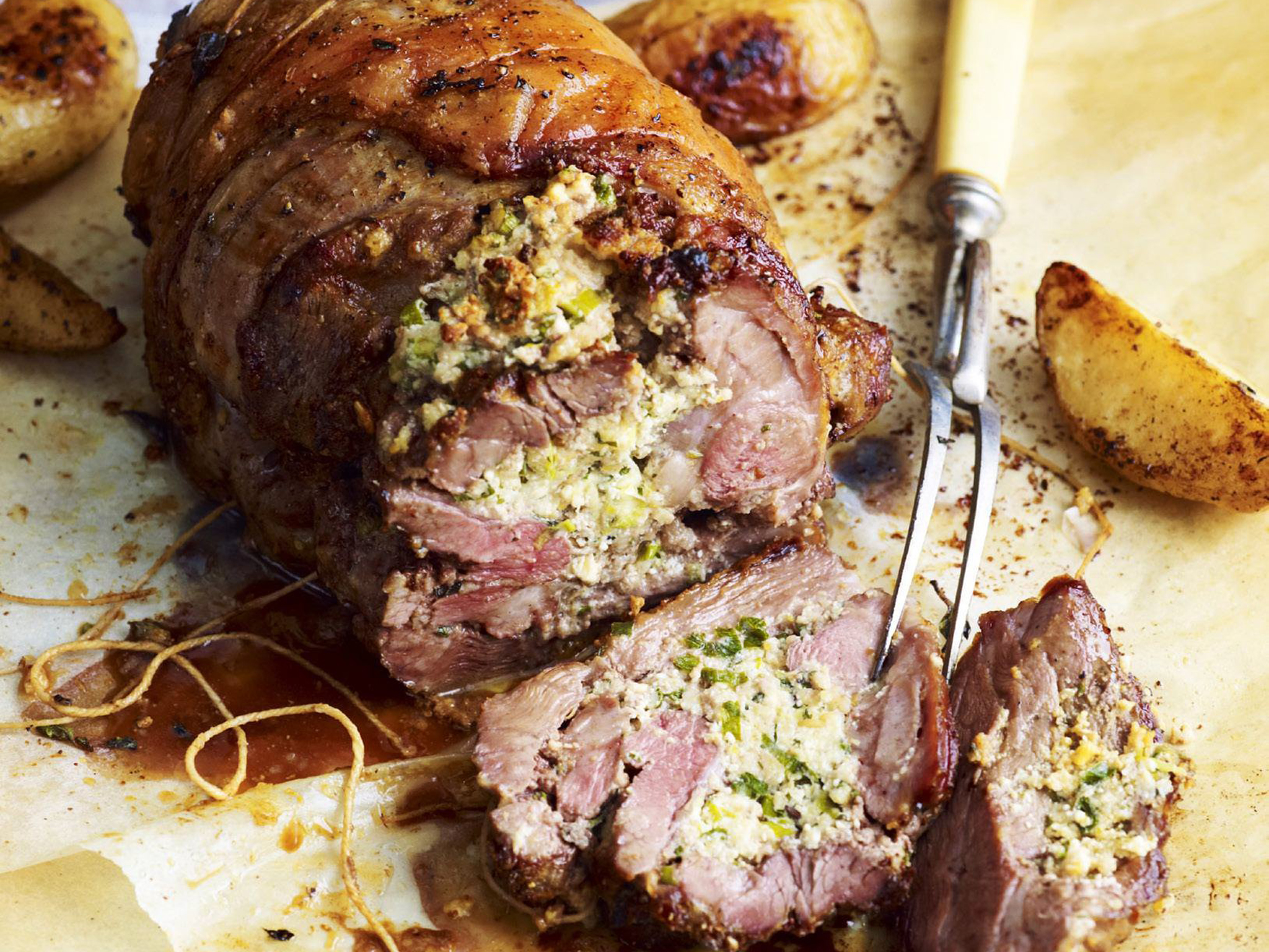 Seasoned rolled lamb shoulder with fetta and mint | Women's Weekly Food