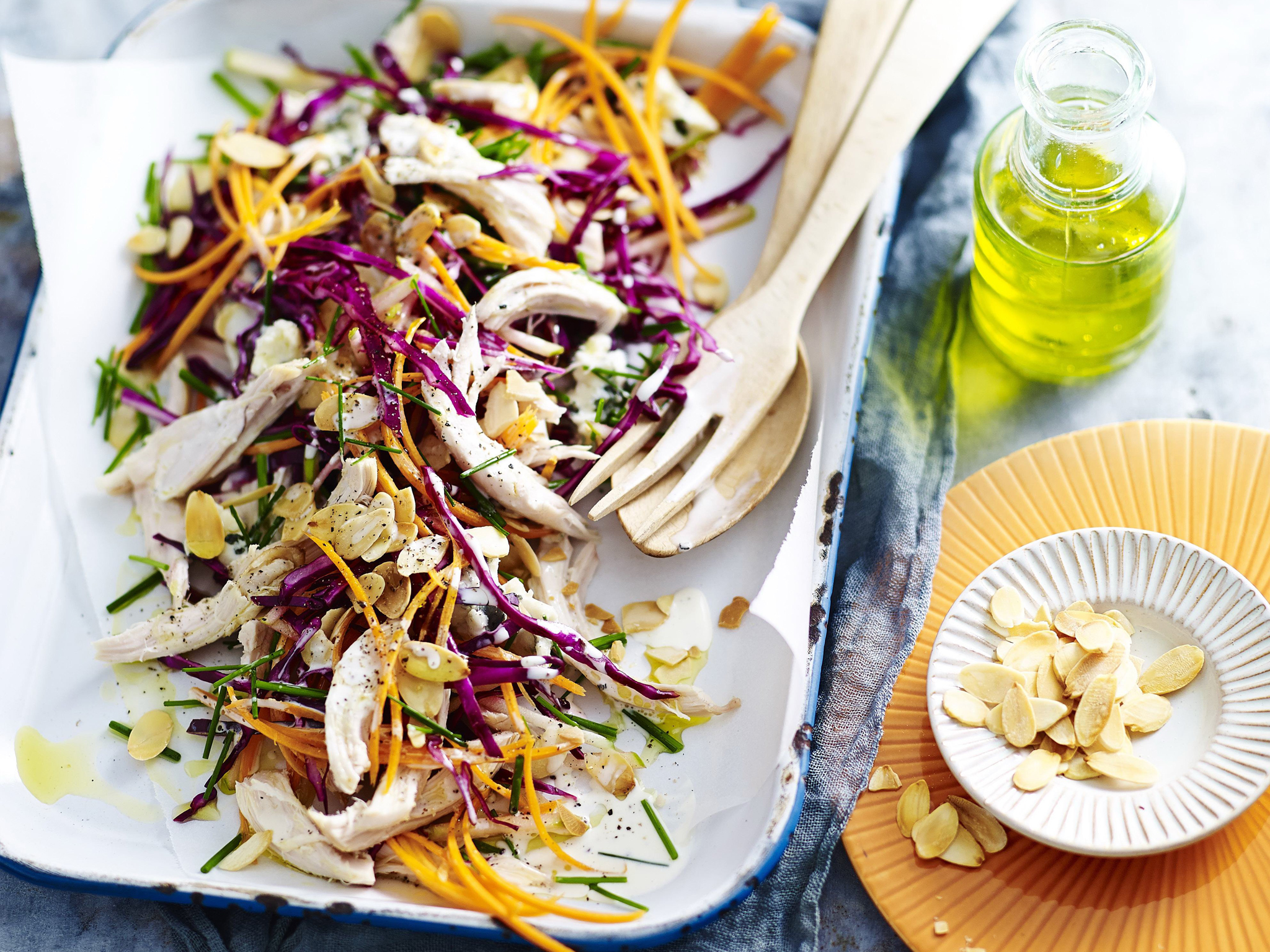 Blue cheese, apple & barbecued chicken slaw | Women's Weekly Food