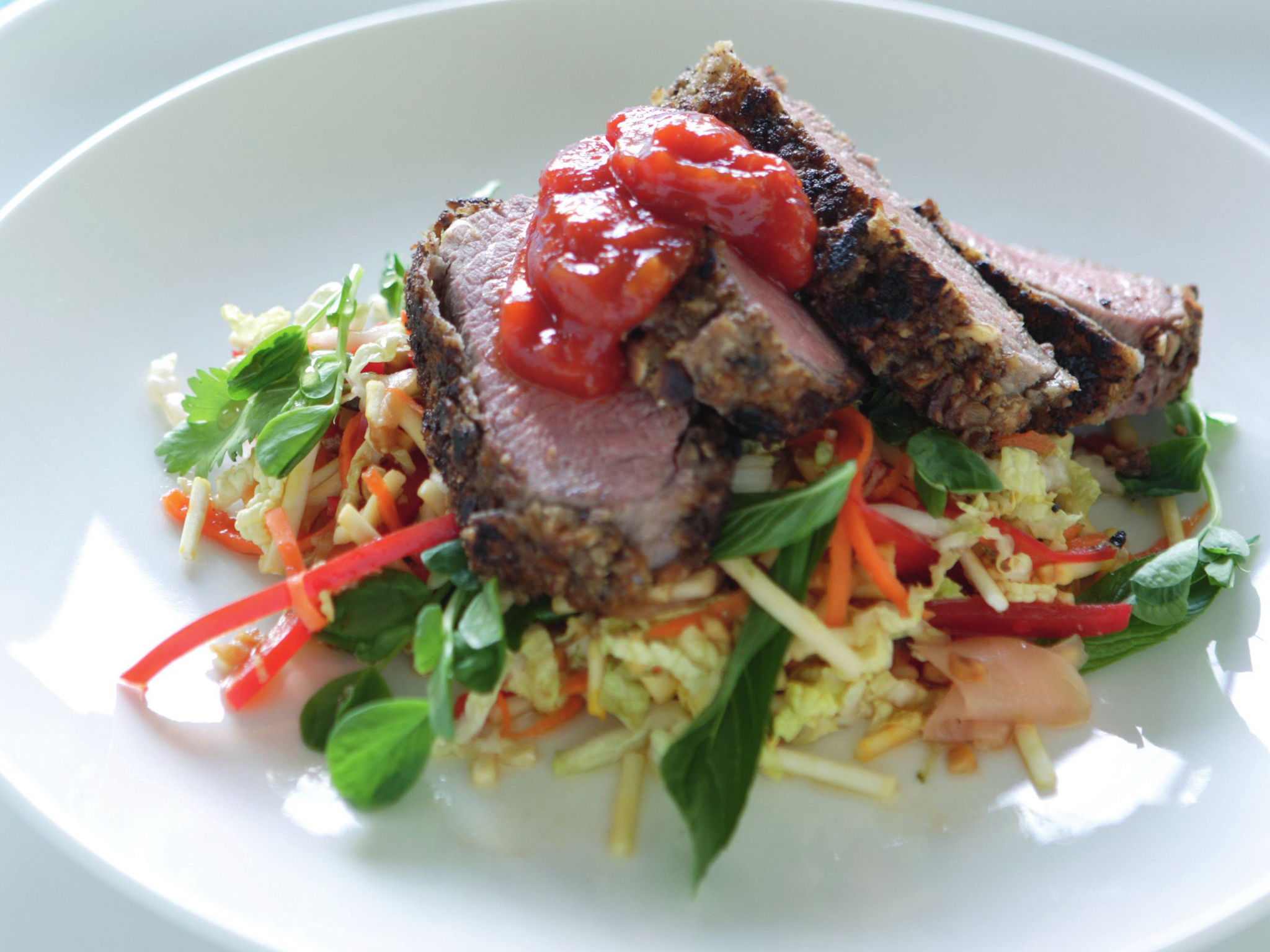 Shiitake crusted lamb backstrap | Women's Weekly Food