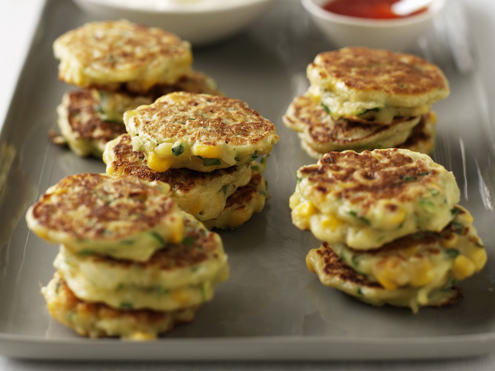 Corn fritters with sour cream | Women's Weekly Food