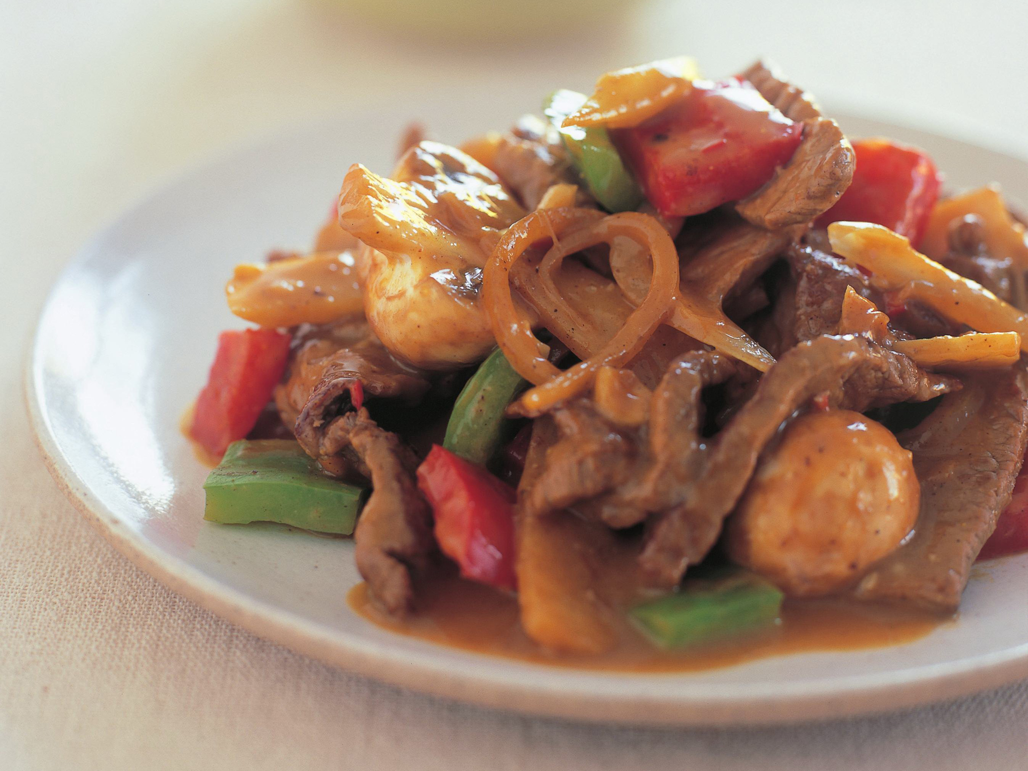 Satay beef and stir-fried vegetables with rice | Women's Weekly Food