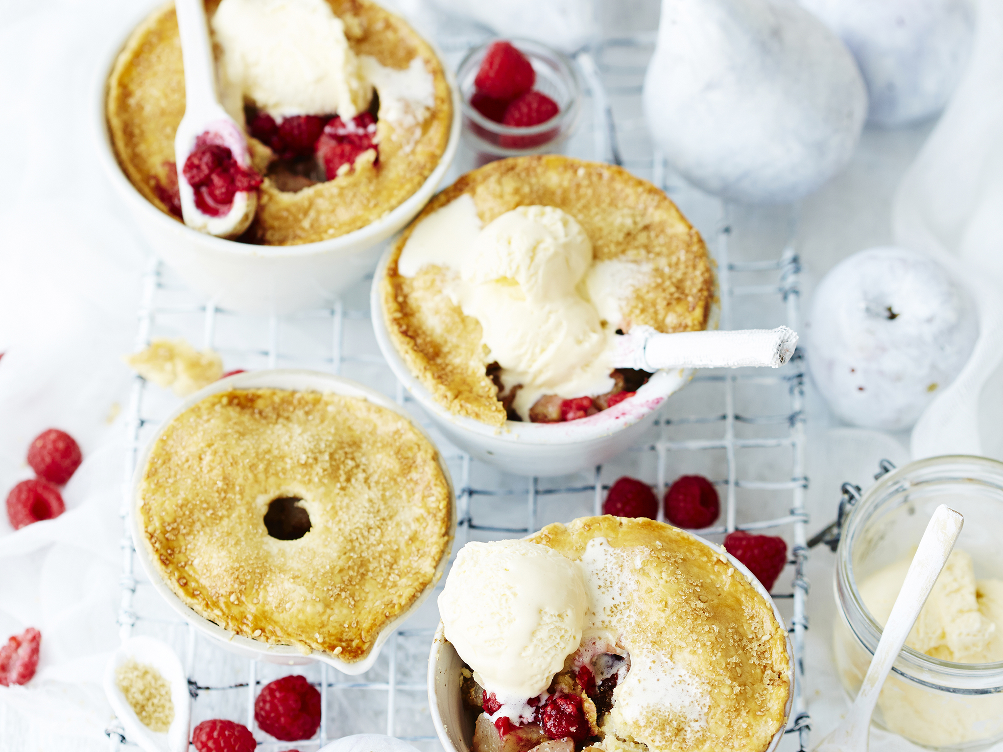 Pear and raspberry pies with coconut pastry | Women's Weekly Food