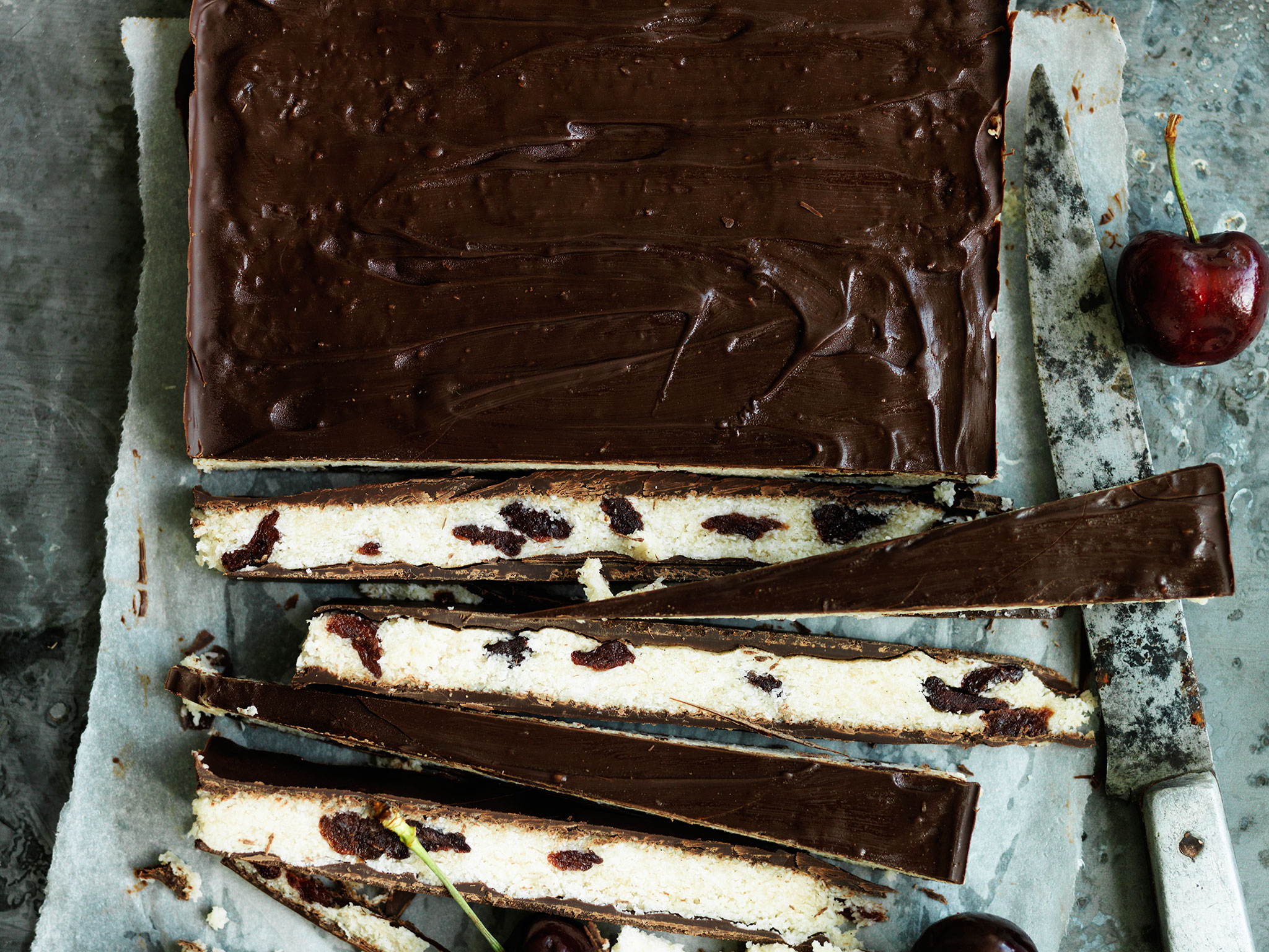 Choc-cherry coconut bars | Women's Weekly Food