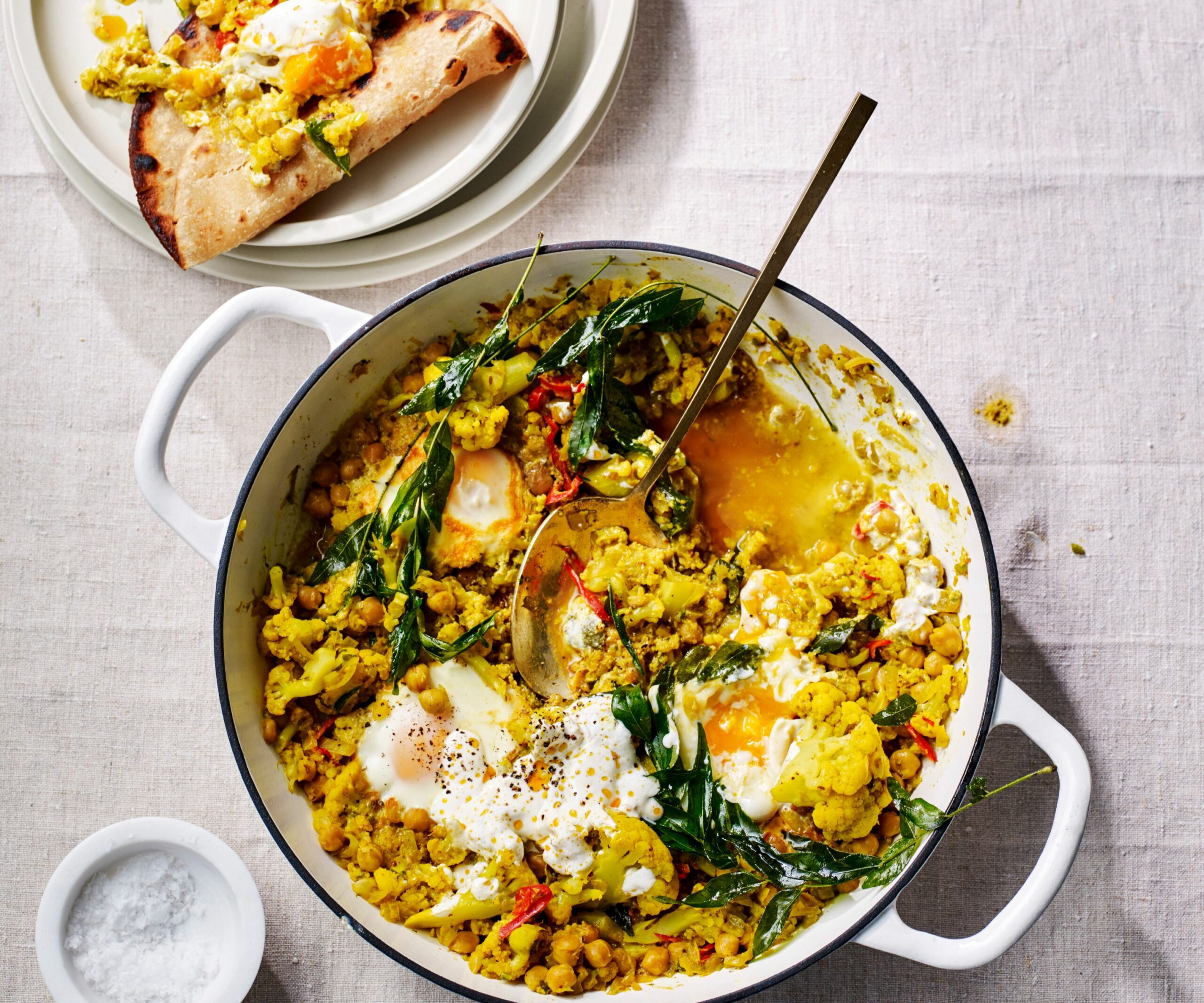 Cauliflower and chickpea masala with poached eggs | Women's Weekly Food