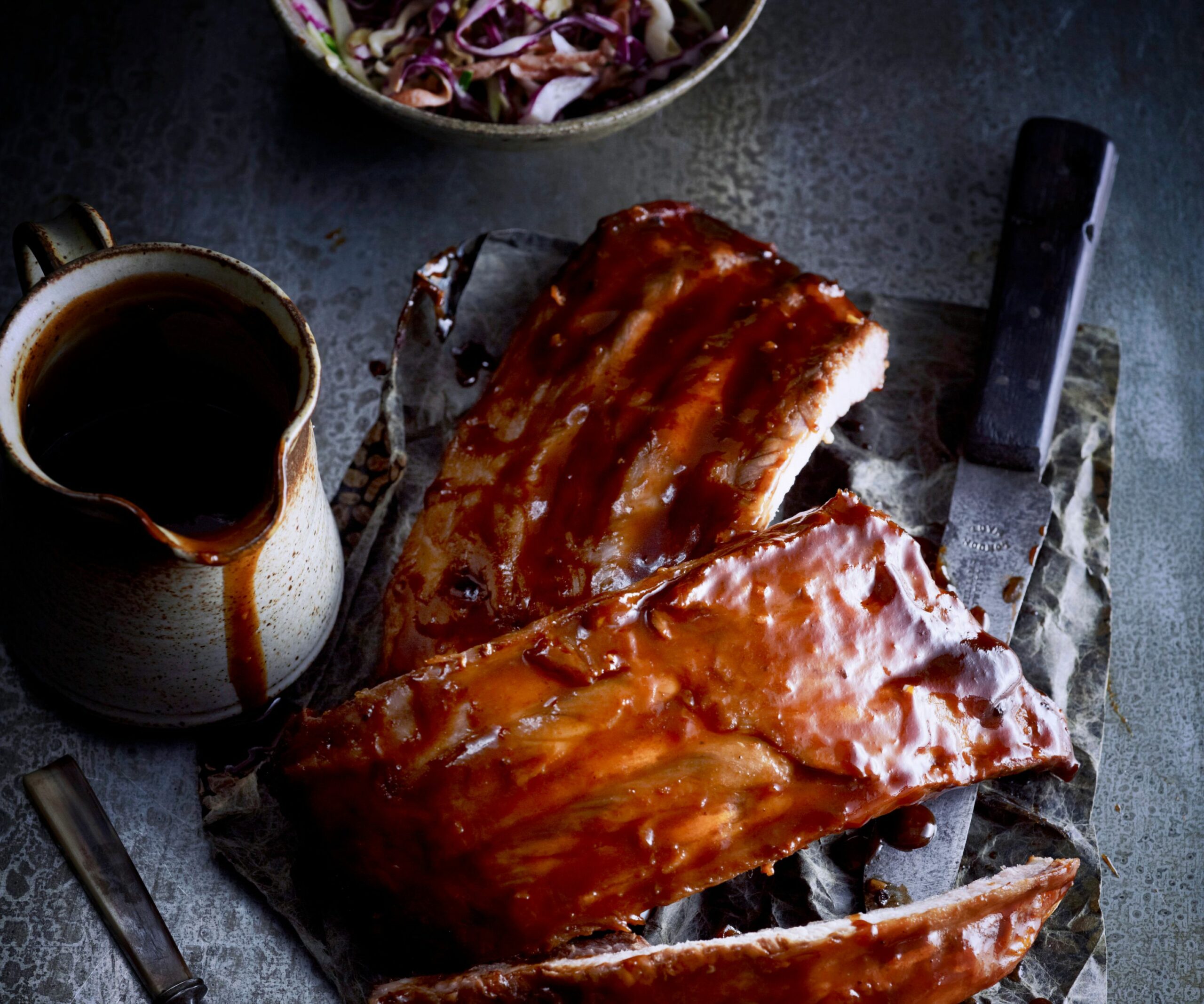 Smoky sticky pork ribs with coleslaw | Women's Weekly Food